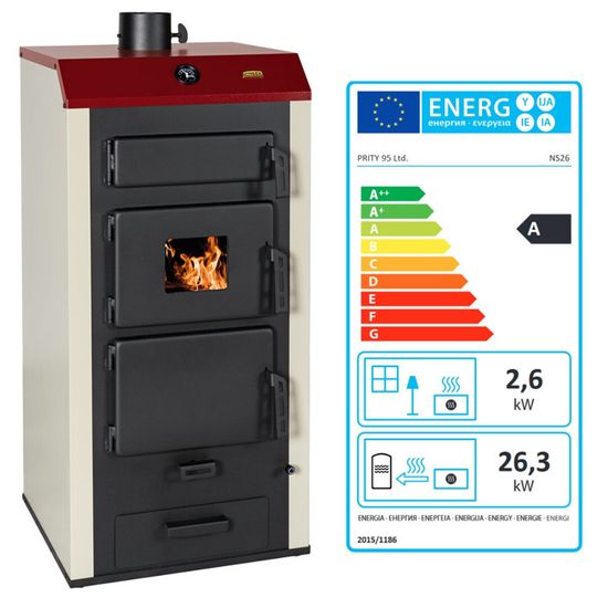 Poêle PRITY NS26 28,9 kW | Chauffage central | Échangeur d’eau - Cdiscount Bricolage