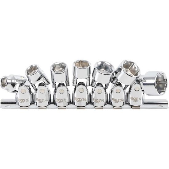 Jeu de douilles articulées - BGS - 10 mm - 7 douilles - Acier chrome-vanadium - Pro Torque ...