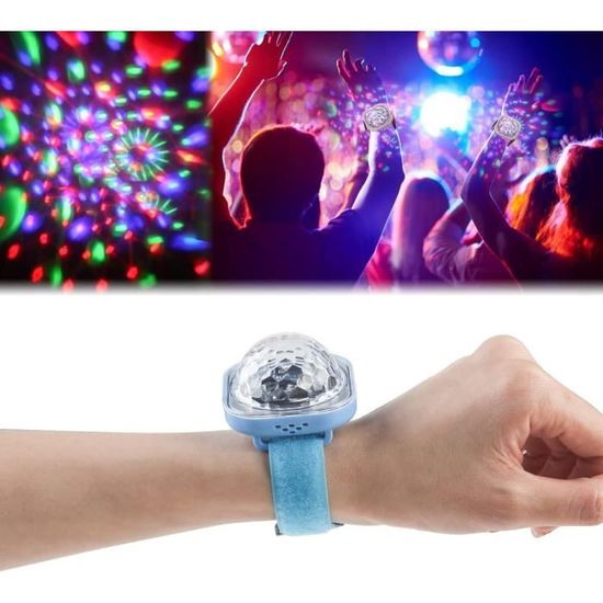 Bracelet Lumineux Enfant Led Boules À Facettes Montre Disco Projecteur ...