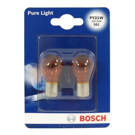 BOSCH Ampoule Pure Light 2 PY21W 12V 21W - Cdiscount Auto