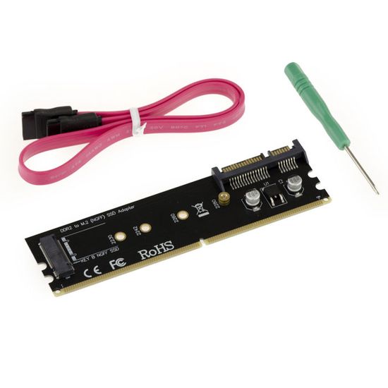 KALEA-INFORMATIQUE Adaptateur M2 (NGFF) vers SATA 3 - Alimentation et support par port DDR2 ...