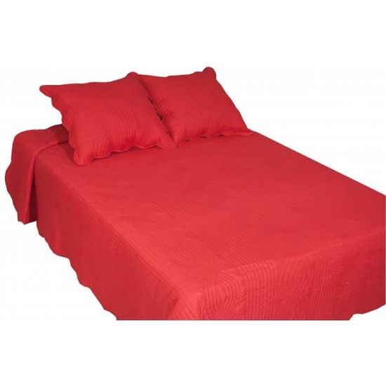 Couvre lit boutis collection Smart uni 2 places hermes Rouge ...