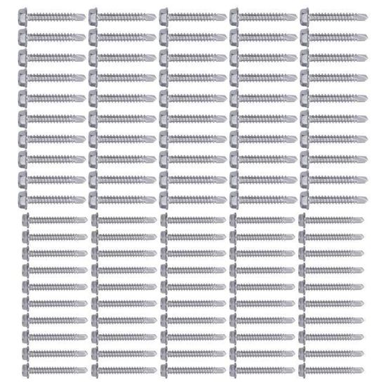 Trust-vis perceuses 100 pièces vis autotaraudeuses vis autoperceuses hexagonales en acier ...