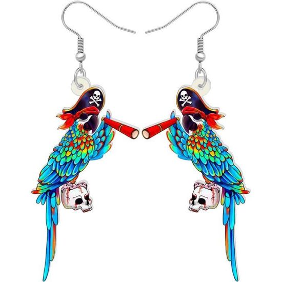 Cute Acryl Aras Perroquet Boucles D'Oreilles Pendentif Hawaii Oiseau ...