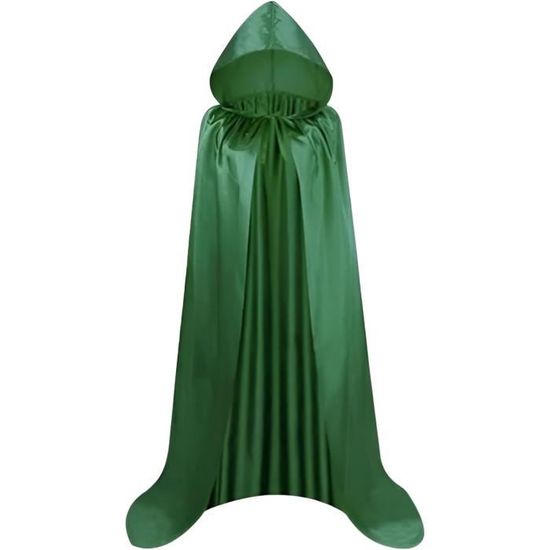 Cape À Capuchon Vert Déguisement Adulte Costume Halloween Carnaval Noël ...