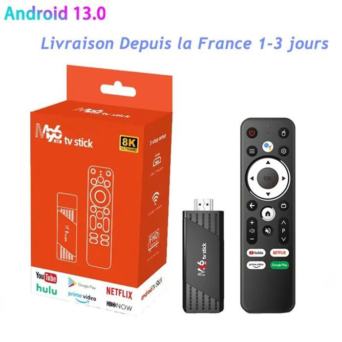 TV Stick M96 TV Box Android 13 boîtier TV intelligent - 2GO+ 16GO WiFi ...