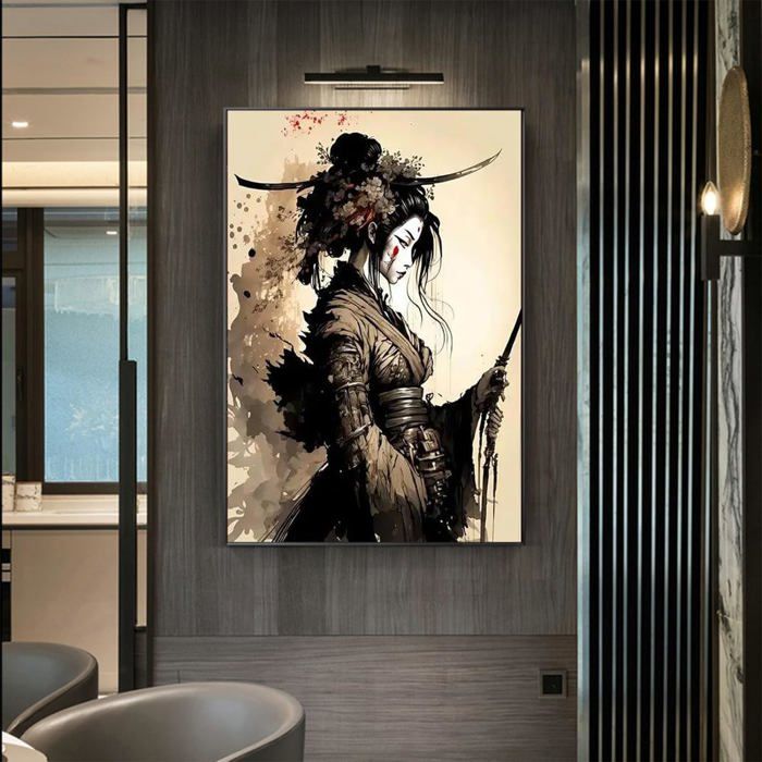 Poster Japonais Samoura Portrait De Femme Samoura Poster D art Poster Japonais Samoura Portrait De Femme Samoura Poster D art