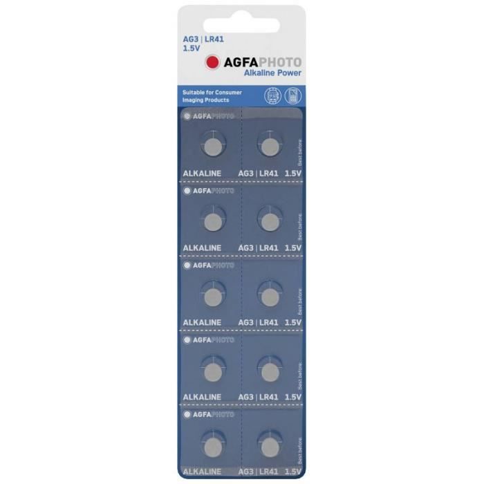 AgfaPhoto AG3 Pile bouton LR 41 alcaline(s) 1.5 V 10 pc(s) - 4250175805542 - Cdiscount Jeux - Jouets
