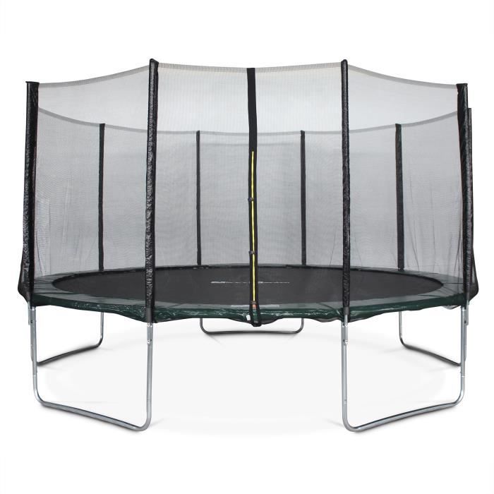 Trampoline rond Ø 460cm vert avec son filet de protection - Neptune ...