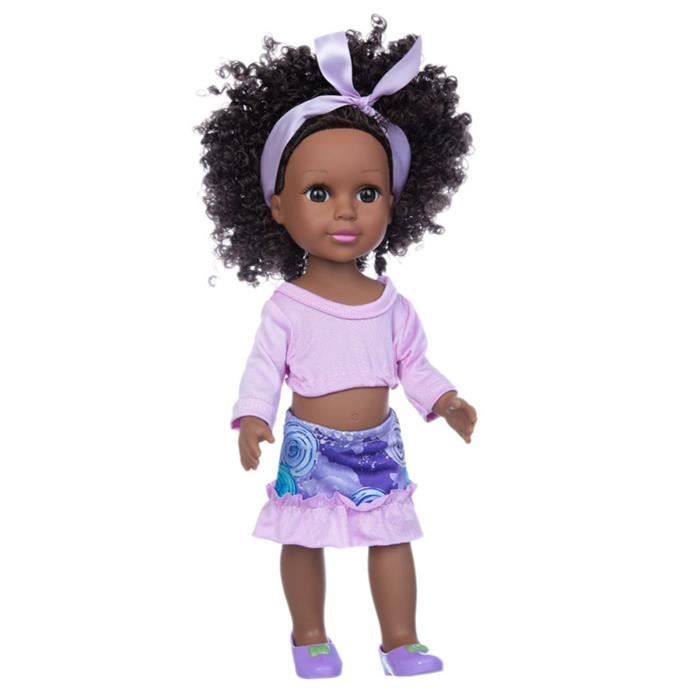 Silicone Renaître Poupée Noir Noir Bébé Mignon Bouclé Noir 35Cm Vinyle ...