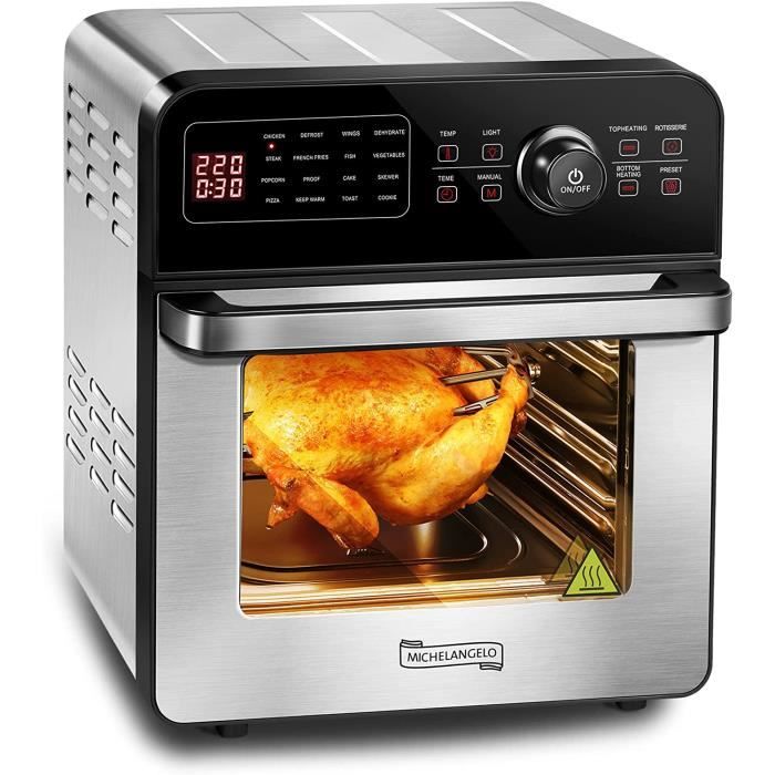 Friteuse sans Huile14,5L, Mini Four électrique 1700W, rôtisserie ...