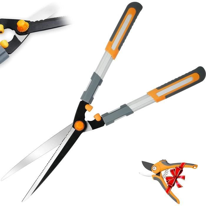 Cisailles à Haie Manuell 61CM,Sécateur Cadeau,Lame en Acier au Carbone ...