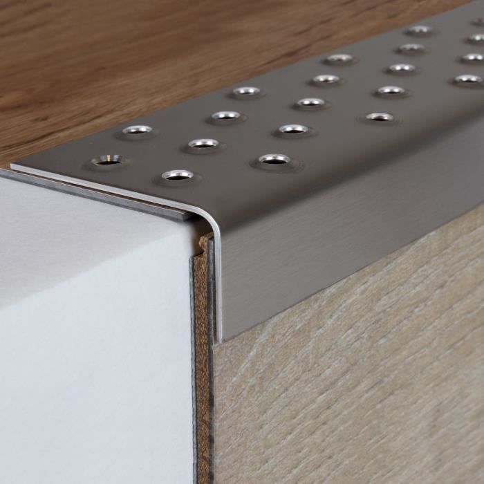 Nez de marche | cornière 25 x 60 mm | inox | antidérapant R10 DIN 51130 ...
