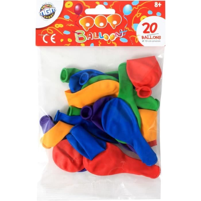 20 Ballons À Gonfler - Fête - 130020 - Multicolore - Latex Naturel ...