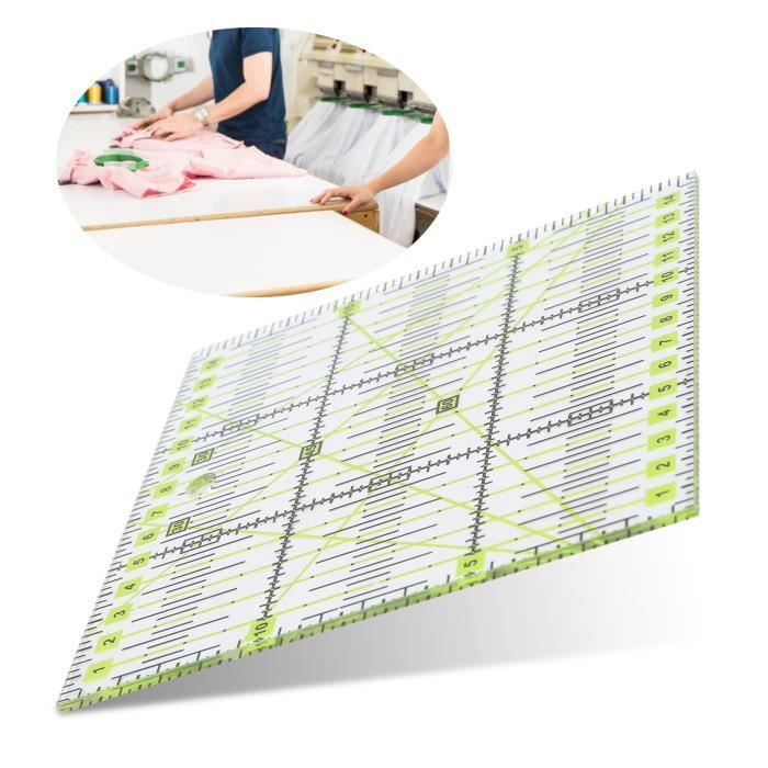 Règle de courtepointe en acrylique double ligne de grille colorée MSA ...