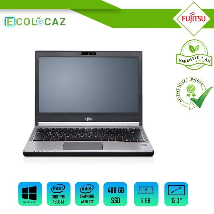 FUJITSU LIFEBOOK E734 13" Intel Core i5-4300M 2.6 GHz 480Go SSD 8Go RAM ...