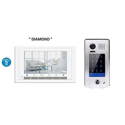 Interphone, visiophone, vidéophone avec digicode intégré et mémoire d ...