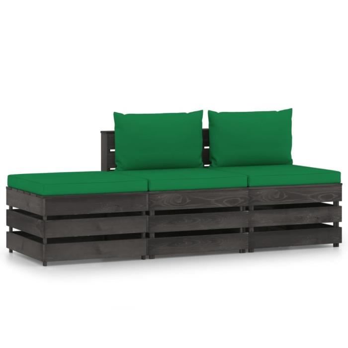 Star Sale* Salon bas de jardin balcon Sofa de jardin 3 pcs avec ...