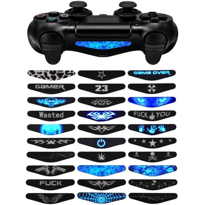 PlayVital Autocollants pour ps4 LED Bandes,30 PCS Autocollants Skin ...