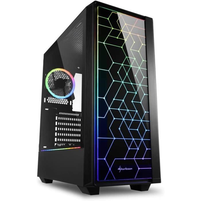 Boîtier PC Gamer - Sharkoon - LIT 100 - Midi ATX - Éclairage RGB ...