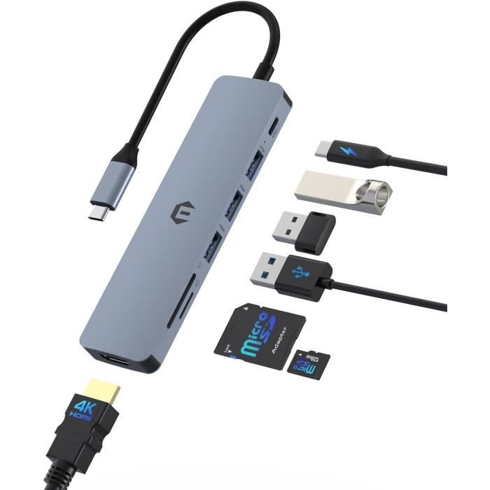 SUTOUG Station d'accueil 7 en 1 USB C Hub Multiport Adaptateur avec ...