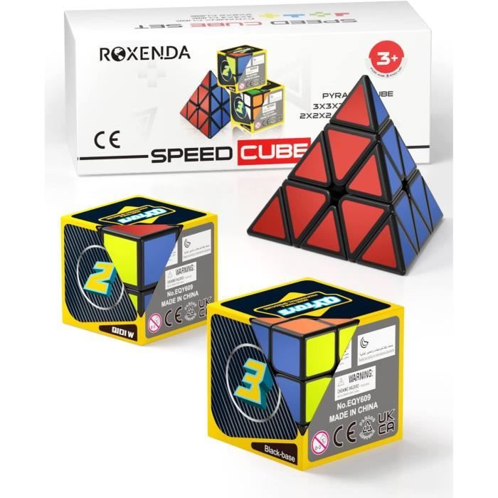 ROXENDA Speed Cube Set, Cube Magique 2x2 3x3 Pyramid Original Cube de ...