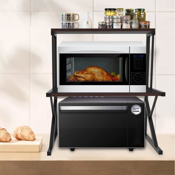 Support À Micro-Ondes À 2 Niveaux, Extensible Etagere Rangement Cuisine ...