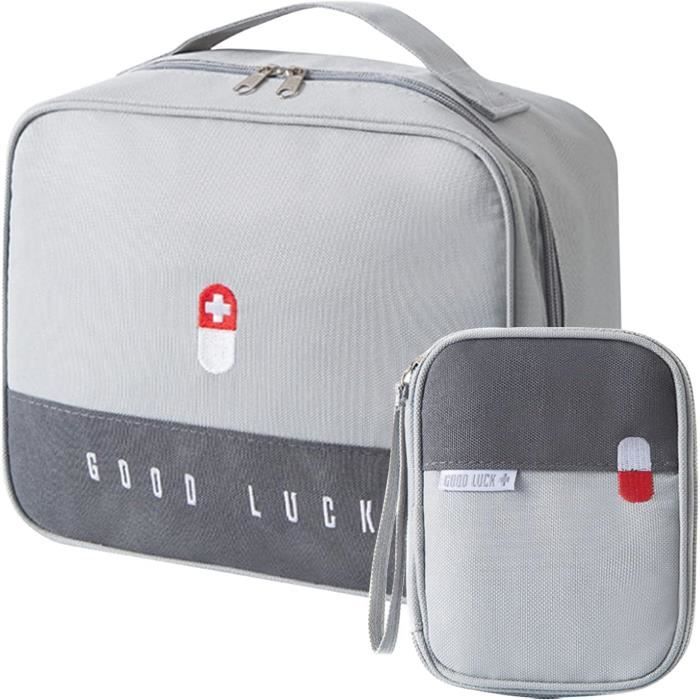Trousse de premiers secours vide, trousse d'urgence 2 pièces, sac de rangement de médicaments ...