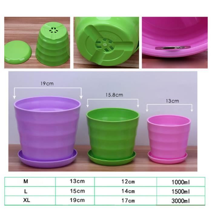 Pot de plante flexible rond moderne VGEBY - Rouge Violet - 7,3 de long ...