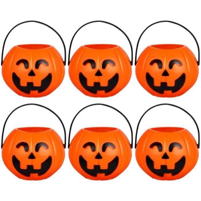 STOBOK 6 pièces seau de citrouille Portable porte-bonbons tromper ou ...