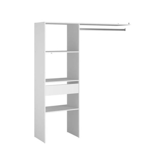 Kit dressing blanc - EINSACC - colonne 3 étagères - tiroir - étagère ...