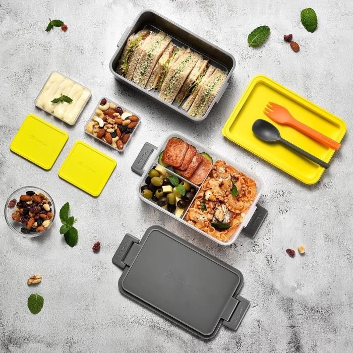 Bento Lunch Box Boite Repas Pour Adulte Avec 3 Compartiment Lunchbox ...