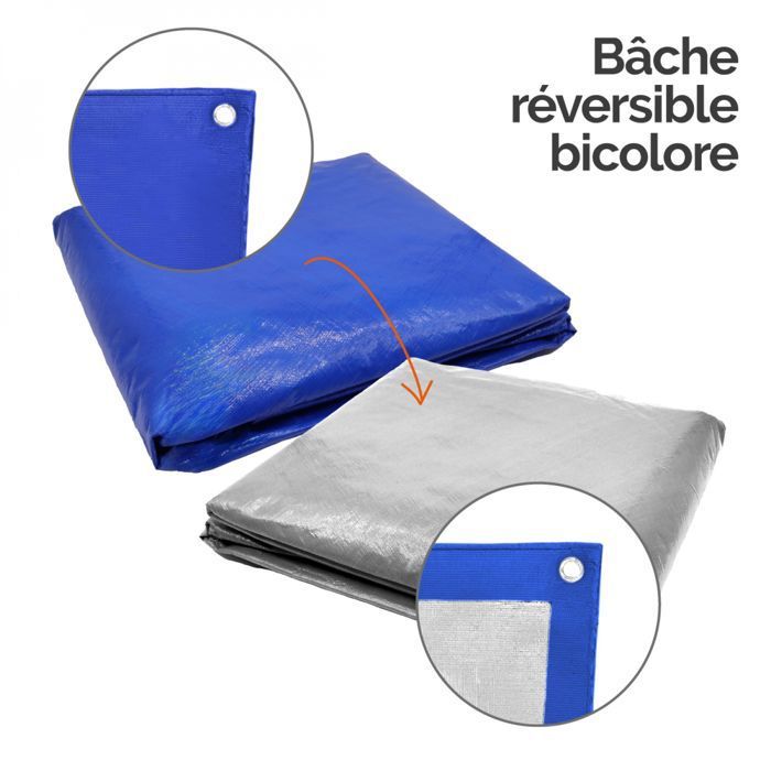 Bâche de protection réversible 4 saisons pour piscine hors sol ...