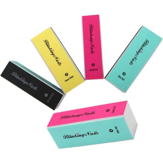 BlinkingNails 4 Way Nail Buffer and Shine Kit,Nail Files and Buffers 4 ...