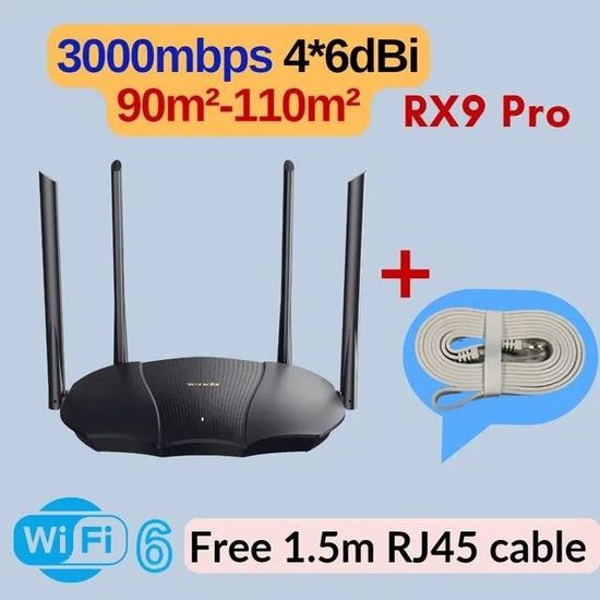 RX9 Pro (AX3000) - Routeur sans fil AX3000 Wi-Fi 6 Gigabit Tenda 2.4G ...