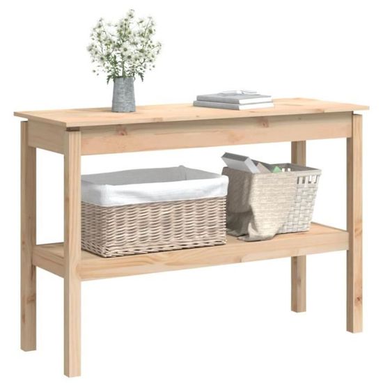 Akozon Table console 110x40x75 cm Bois massif de pin - 7891463348777 ...