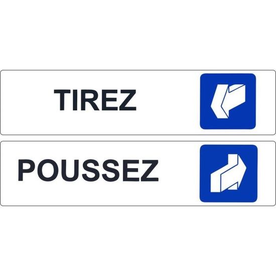 2x Autocollant sticker poussez tirez panneau entrée - Cdiscount Auto