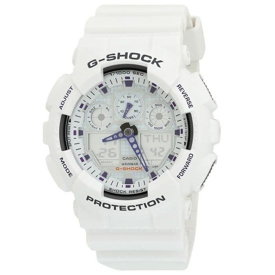 Casio G-choc Ga100a-7a Série Classique Montres Designer - Blanc PJCBR ...