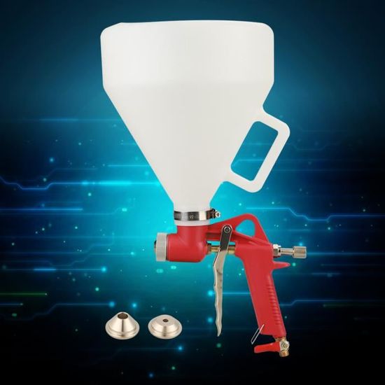 Pistolet à crépir pneumatique avec godet 6L 3 Buses Pistolet à peinture pneumatique-KOR ...