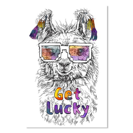 Affiche lama get lucky - 40x60cm - made in France - Cdiscount Maison