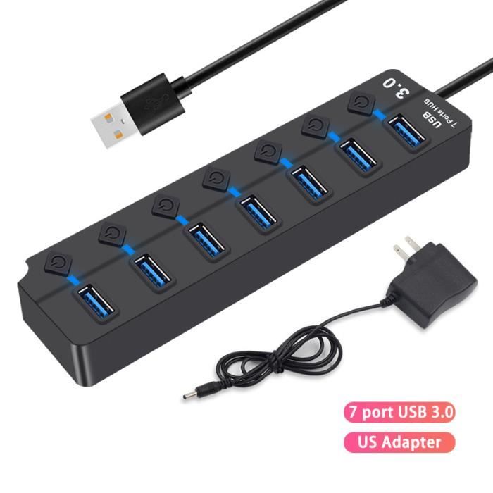 7 ports USB 3.0 US - Répartiteur Usb 3.0 Micro Usb 3.0, Multi Expansion ...