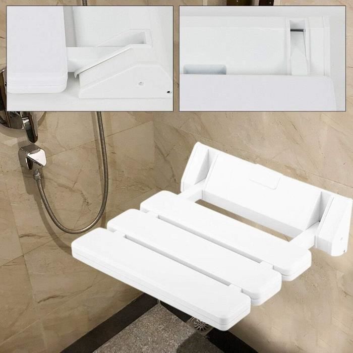 Siège De Douche Pliable Mural - Charge Maximale : 130 Kg - Siège ...