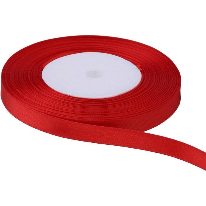 Rouleau De Ruban Rouge 3 Mm X 25 M Double Face Satiné Coloré 100 % ...
