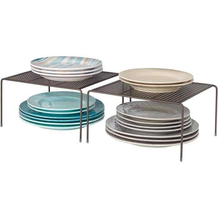 Étagère cuisine (lot de 2) rangement cuisine autoportant en métal petit ...