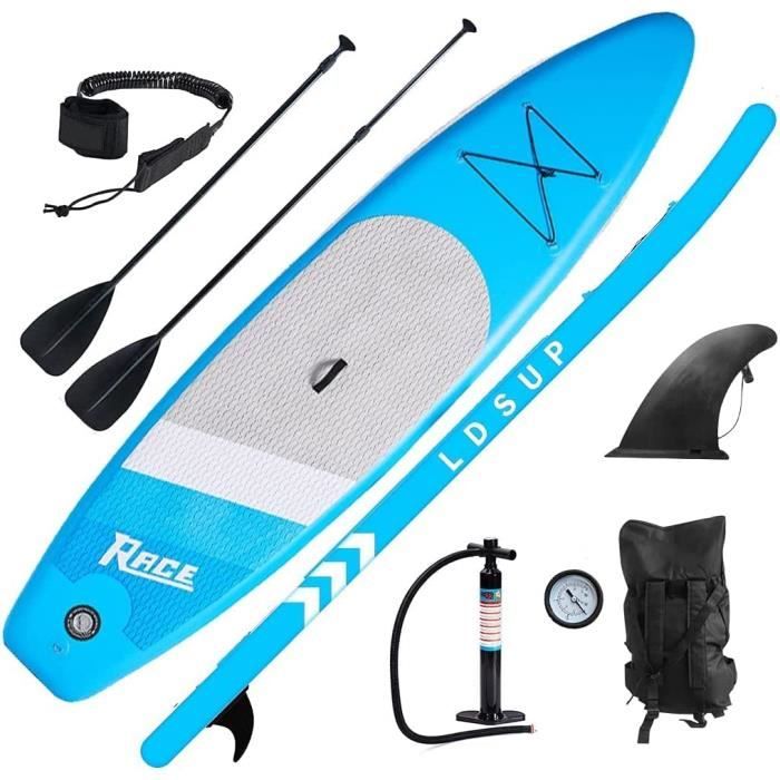 Planche Sup Stand Up Paddle Board - Gonflable 320 x 80 x 15 cm - Bleu ...