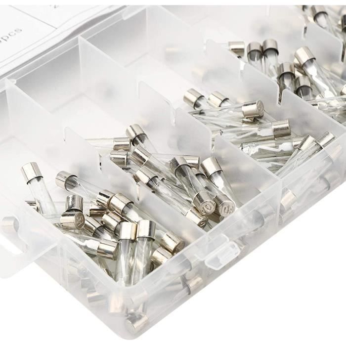 Assortiment de fusibles en verre, fusible en verre économique robuste, pratique à usage général ...