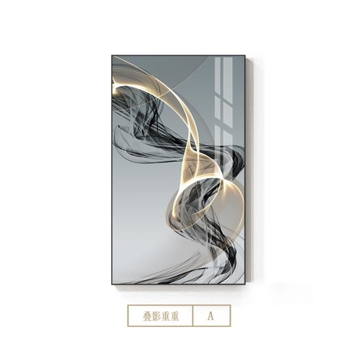Tableau - Toile,Affiche Murale Moderne en Toile avec Lignes Noires et ...