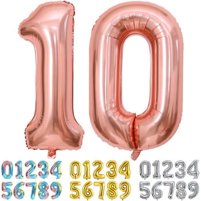 Foil Ballons Chiffre 10 Or Rose Grands Ballon Numéro 0 1 2 3 4 5 7 8