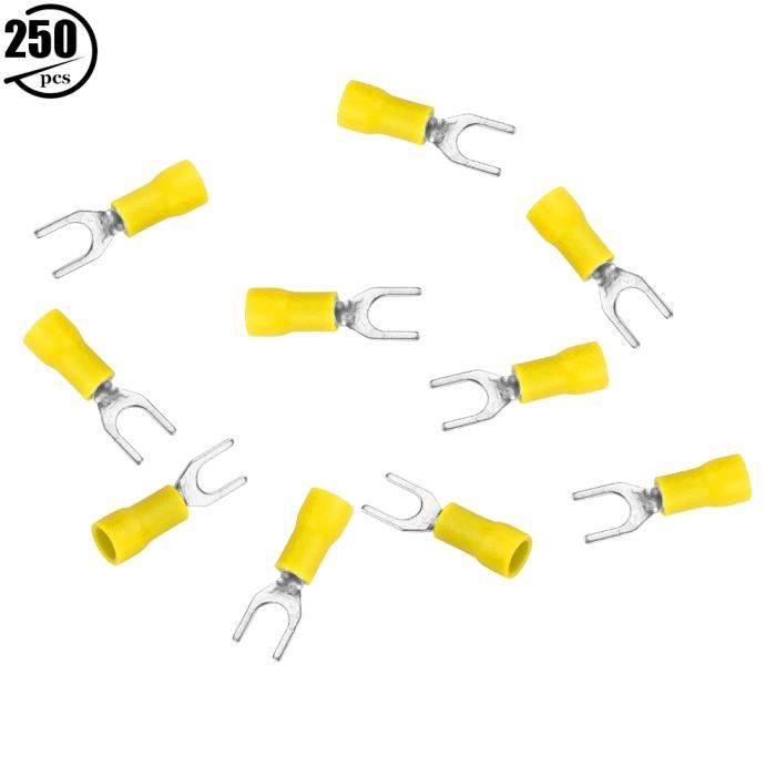 EJ.life Bornes de fil Lot de 250 connecteurs isolés pour cosses électriques à sertir (jaune ...