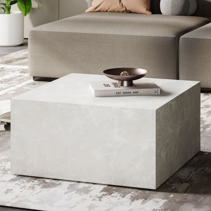 FineBuy Table Basse MONOBLOC Aspect Pierre Sable Table de Salon Moderne ...